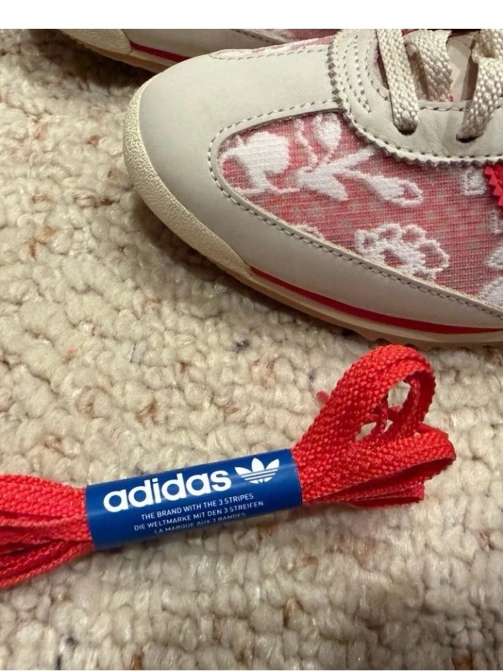 adidas | Shoes | Adidas Ladies Size 9 In Cream With Red Accents | Poshmark